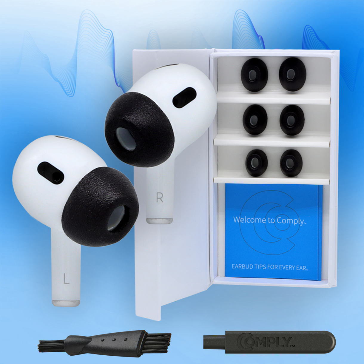 TrueGrip™ Memory Foam Ear Tips for Apple AirPods Pro Gen 1 & 2 – Comply ...